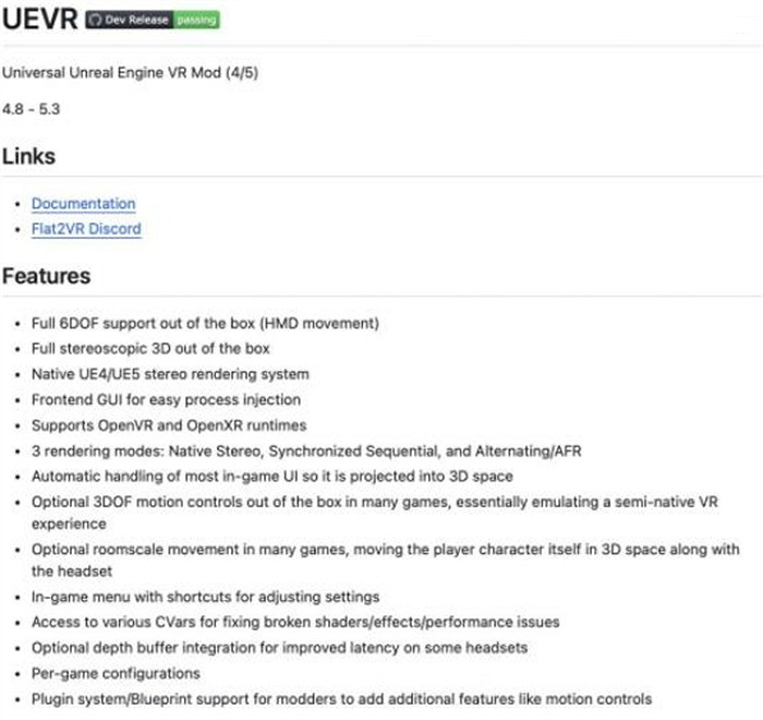 Praydog推出UEVR插件：可讓PC玩家VR體驗萬餘款遊戲 - 遊戲狂